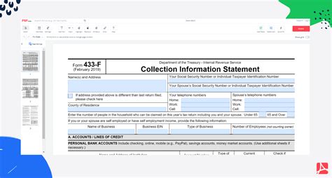 Form 433 F Printable Form 433 F Blank Sign Forms Online — Pdfliner