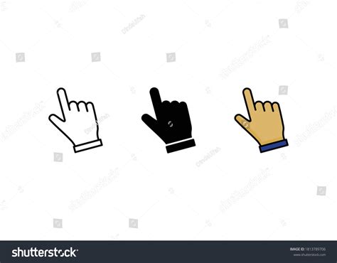 Hand Click Icon Set Hand Cursor Stock Vector Royalty Free Shutterstock