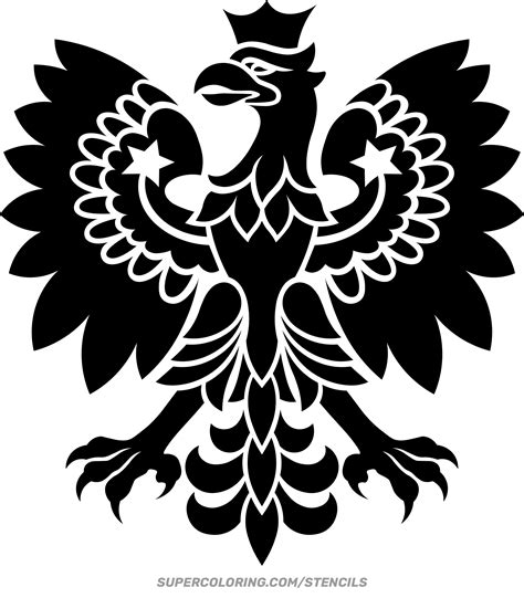 Stencil Of Polish Eagle Free Printable Papercraft Templates