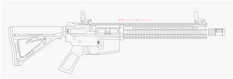 Ar15 Drawing Custom Assault Rifle Hd Png Download Kindpng