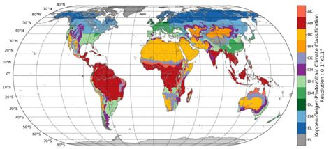 5 Köppen Geiger Photovoltaic Climate Classification With The 12 Most