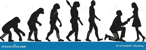 Evolution Proposal Vector Stock Vector Illustration Of Couple 107163638