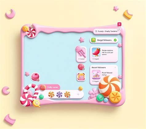 Cute Candy Layout For A Candy Themed Gamer Featuring Sweet Colors Cute