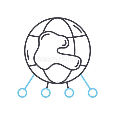 global networking line icon outline symbol vector illustration
