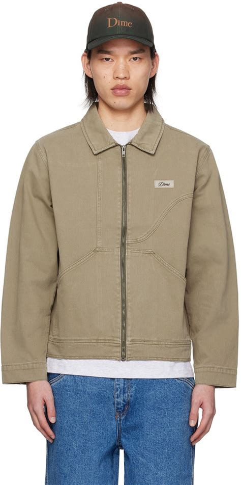 Dime Khaki Patch Denim Jacket Dime