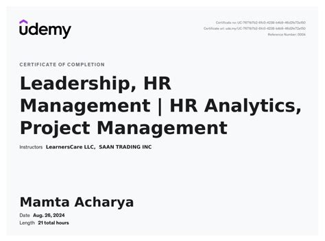 Mamta Acharya On Linkedin Day 4 Udemy Certificate Leadership Hr