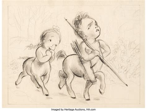 Fantasia Young Centaurette And Centaur Concept Drawing Walt Lot