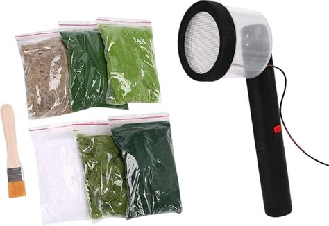 Static Grass Applicator Electrostatic Flocking Machine Diy Lawn With Brush Miniature Scene Model