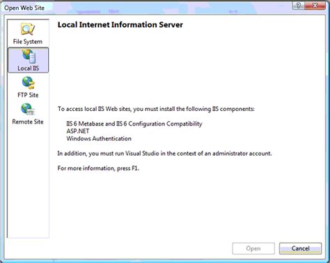 Microsoft Technology Unable To Access Iis Components