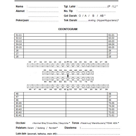 Persatuan Dokter Gigi Padang Contoh Format Odontogram