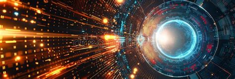 Futuristic Digital Tunnel Abstract Technology Background Abstract Concept Of Digital Data Flow