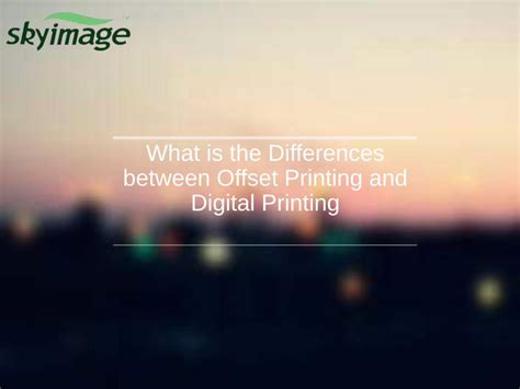 Pdf What Is The Differences Between Offset Printing And Digital