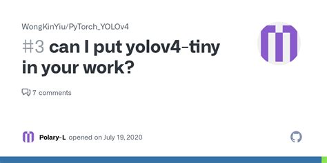 Can I Put Yolov Tiny In Your Work Issue WongKinYiu PyTorch YOLOv GitHub