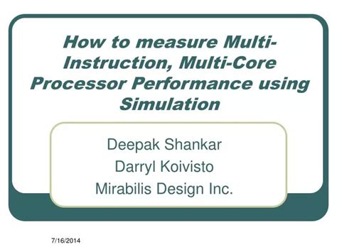 Ppt How To Measure Multi Instruction Multi Core Processor Performance Using Simulation