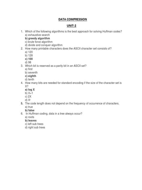 Data Compression Unit 2 B Greedy Algorithm Pdf Data Compression