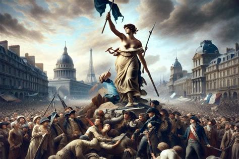 Cuadro De La Revolución Francesa La Libertad Guiando Al Pueblo