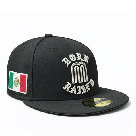 New Era Mexico Baseball Back Born X Raised Bxr 59fifty Fitted Hat Blac