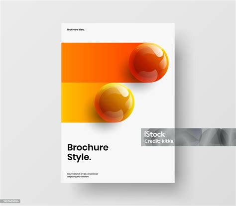 기하학적 팜플렛 디자인 벡터 레이아웃입니다 신선한 현실적인 공 기업 표지 템플릿입니다 A4 용지에 대한 스톡 벡터 아트 및 기타
