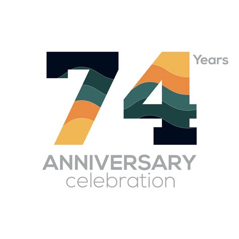 74th Anniversary Logo Design, Number 74 Icon Vector Template.Minimalist ...