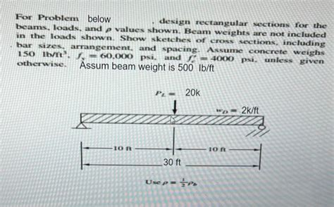 Solved For Problem Below Design Rectangular Sections For The Chegg