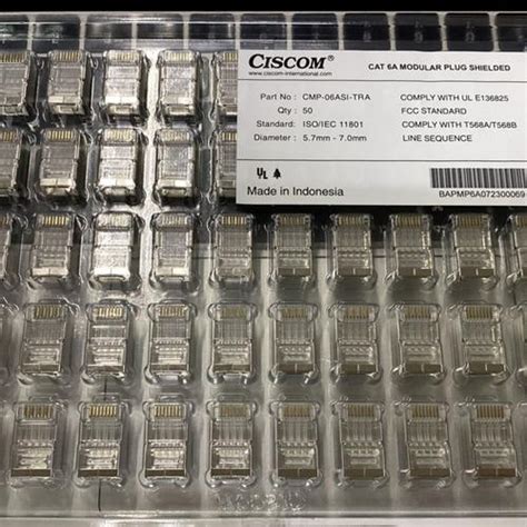 Jual Ciscom Cmp 06asi Tra Konektor Rj45 Shielded Cat 6a 50 Pack Jakarta Pusat Onlinemaster