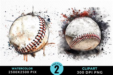 Watercolor Baseball Clipart Png Design Graphic By Regulrcrative