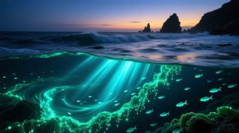 Free Bioluminescent Ocean Divide Image Bioluminescence Ocean