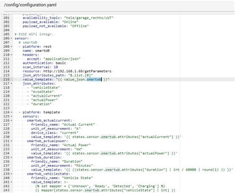 template variable warning from evse wifi configuration home