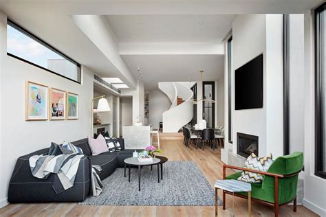 Modern Townhouse Interior Design With Beautiful Spiral Staircase