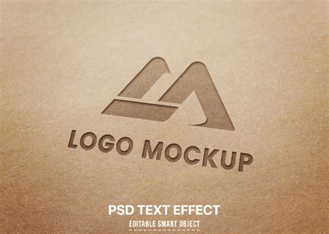 Premium Psd Embossed Logo Mockup Psd