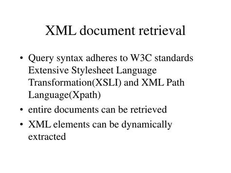Ppt Database Solutions For Storing And Retrieving Xml Documents