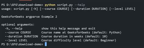 Argparse Way To Include Default Values In Help Geeksforgeeks
