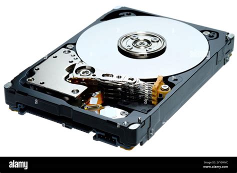 A Computers Hard Disk Hdd Data Storage Drive Without A Shield Isolated In A White Background