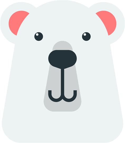 Free White Bear Face Is Happy Illustration In Minimal Style 12979984