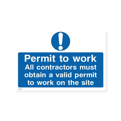 Permit To Work Sign Safety Signs And Stickers