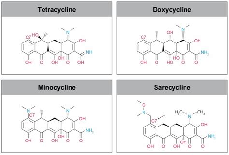 Chemical Structures Of The Different Tetracycline Class Drugs Used For