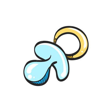 Premium Vector Pacifier Icon In Hand Drawn Color Vector Illustration