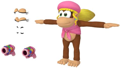 Filedkctf Dixie Kong Modelpng Super Mario Wiki The Mario Encyclopedia