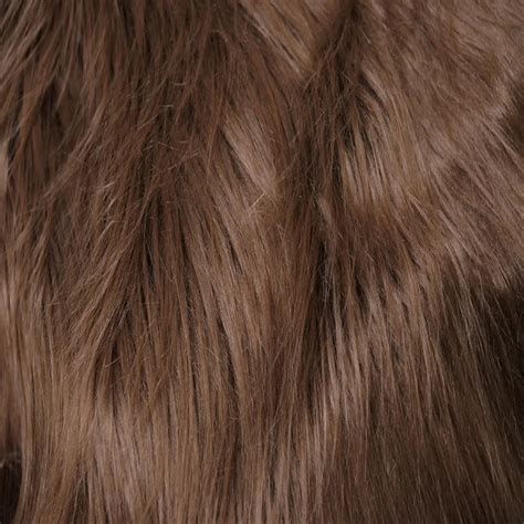 Chocolate Brown Long Pile Shaggy Faux Fur Fabric 4 Pile Sold By