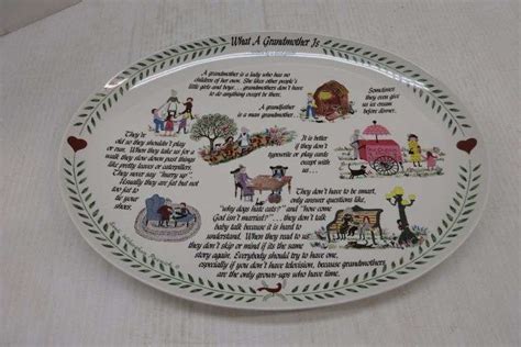 1983 Limited Edition Original Red Plate What Is A Grandmother Oval Platter Written By A