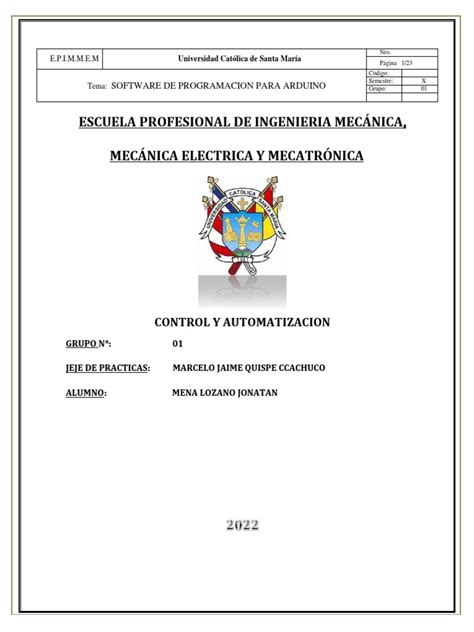 Arduino Informe 01 Pdf Arduino Informática