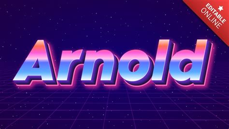 Arnold Retro 80s Text Effect Generator