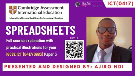 Igcse Ict Paper 3 Spreadsheets Chapter 20 Detailed Explanations Microsoft Excel