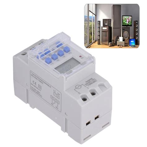Supergoodsales Timer Switch Digital With 16a 24hours 7days Programmable Din Rail Led Screen 16