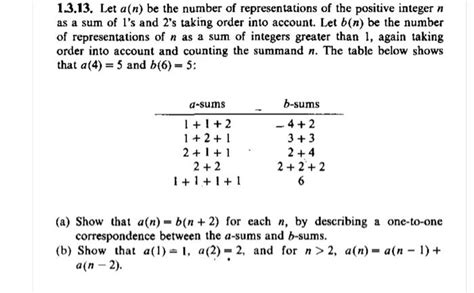 Solved 1313 Let An Be The Number Of Representations Of