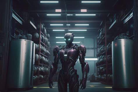 Innovative Industry Robot Working In Warehouse For Human Labor Replacement Neural Network Ai