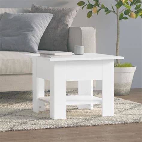 Table Basse Zjchao Blanc 55x55x42 Cm Aggloméré Design Contemporain Cdiscount Maison