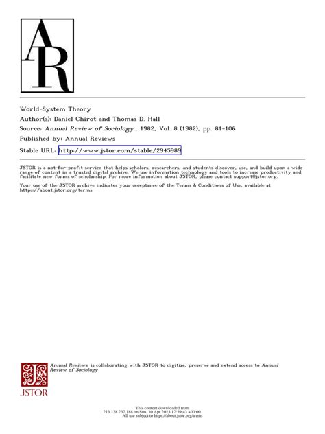 World System Theory Pdf World Systems Theory Capitalism