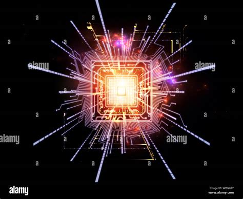 Backdrop Design Of CPU Graphic And Abstract Design Elements To Provide Supporting Composition
