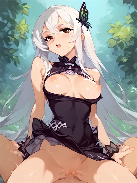 Rule 34 Ai Generated Black Dress Brown Eyes Echidna Rezero